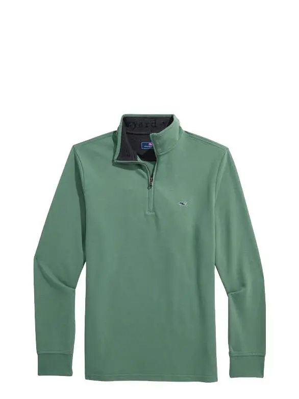 Vineyard Vines Saltwater Quarter Zip Pullover - Olive Dusk