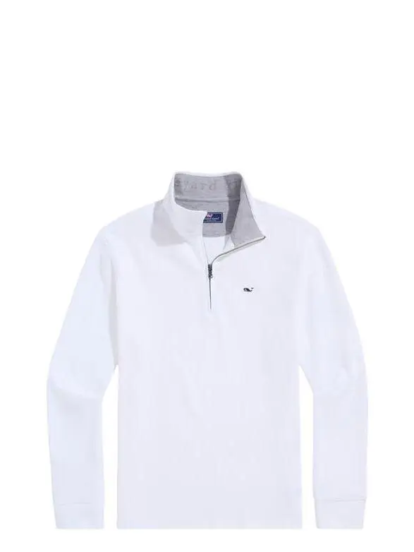 Vineyard Vines Saltwater Quarter Zip Pullover - White Cap