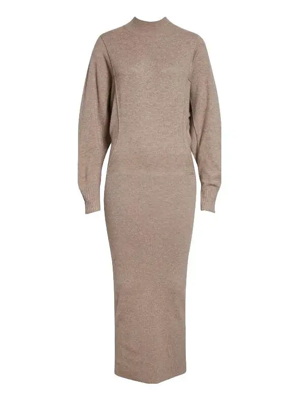 REISS Long Sleeve Maxi Sweater Dress - Neutral