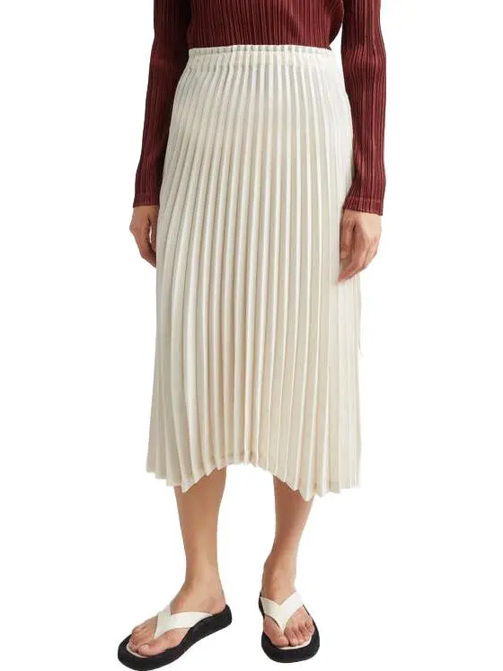 Issey Miyake Circular Pleated Midi Skirt - Off White