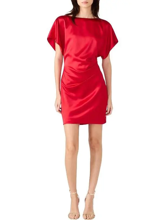 Steve Madden Everlee Satin Mini Dress - Dark Red