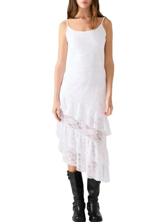 Steve Madden Lorene Lace Midi Slipdress - White