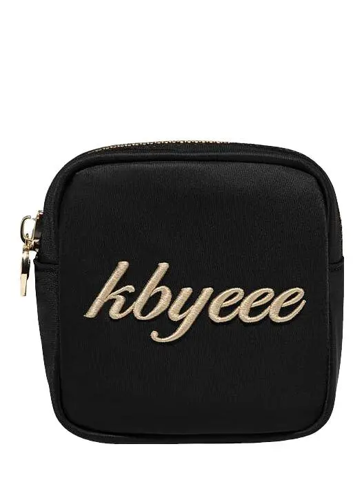 Stoney Clover Lane Mini Kbyeee Embroidered Pouch - Noir