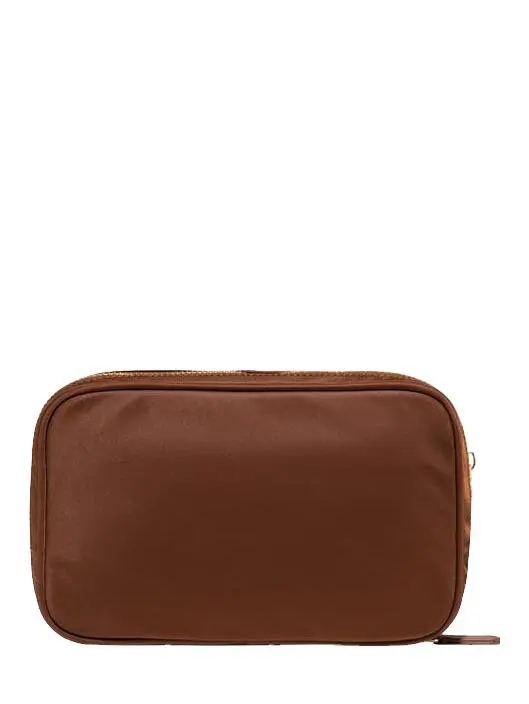 Stoney Clover Lane Nylon Double-zip Pouch - Espresso