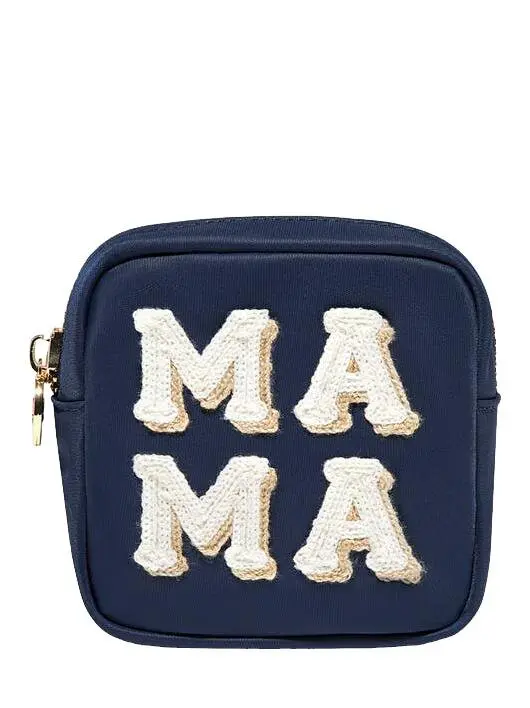 Stoney Clover Lane Mini Mama Embroidered Pouch - Sapphire