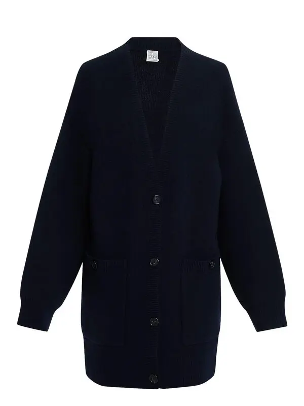 TOTEME Longline Cashmere-blend Cardigan - Navy