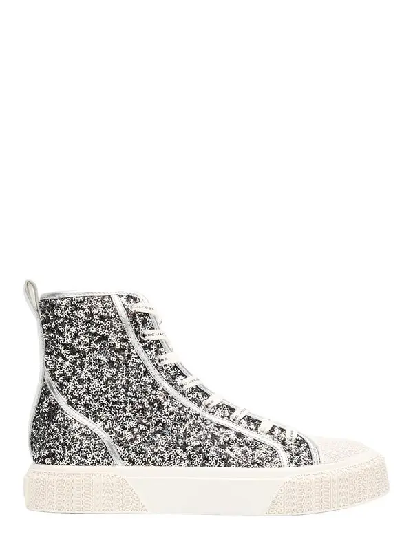 Marc Jacobs Sequined High-top Sneakers - Silver