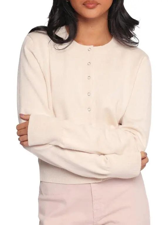 PETAL & PUP Elita Snap Front Cardigan - Cream