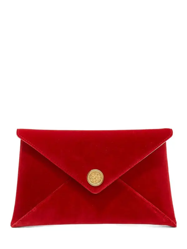 Altuzarra Velveteen Envelope Clutch With Medallion - Grenadine