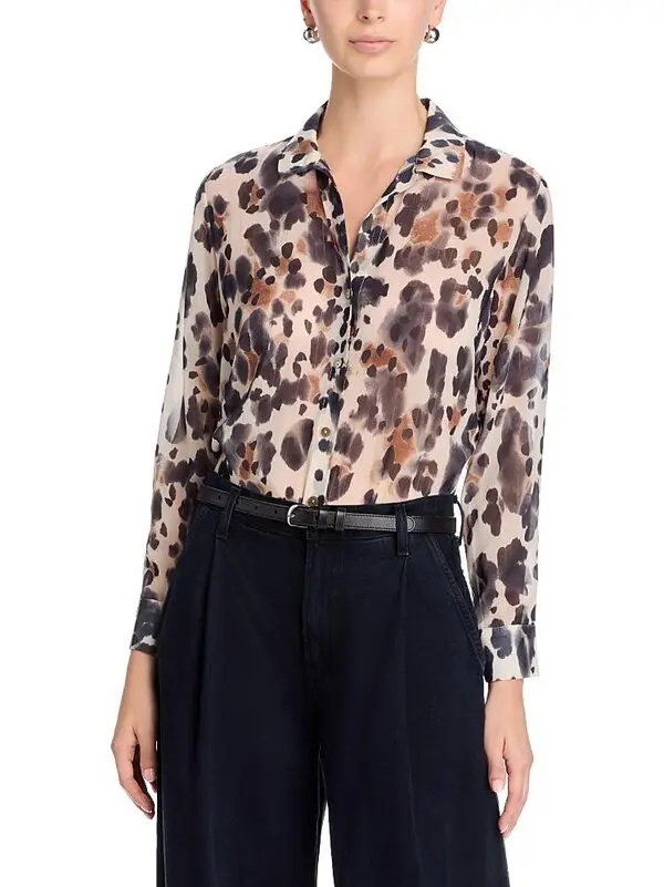 Bella Dahl Button-front Shirt - Golden Leopard