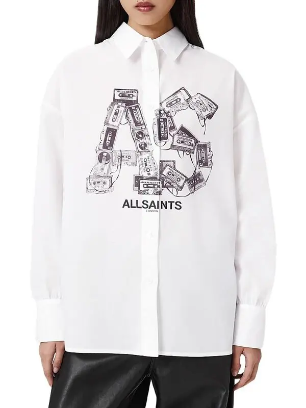 ALLSAINTS Adrienne Print Shirt - White