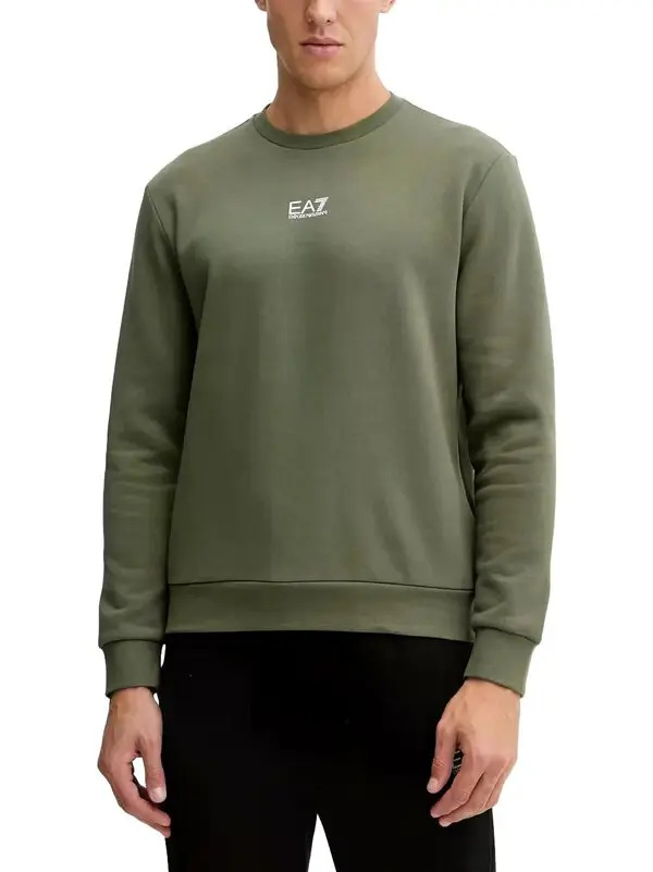 Emporio Armani Cotton Sweatshirt With Front Logo - Green