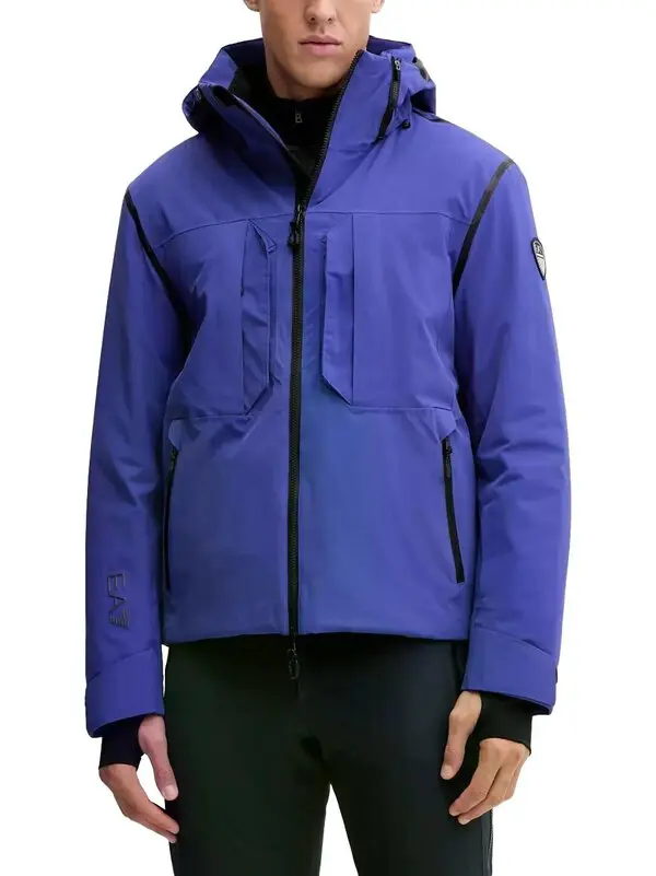 Emporio Armani Logo Patch Ski Jacket - Blue
