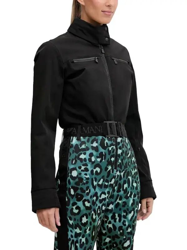 Emporio Armani Leopard Print Ski Trousers - Black