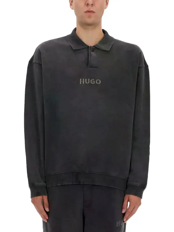 Hugo Embroidery-logo Polo Shirt - Grey