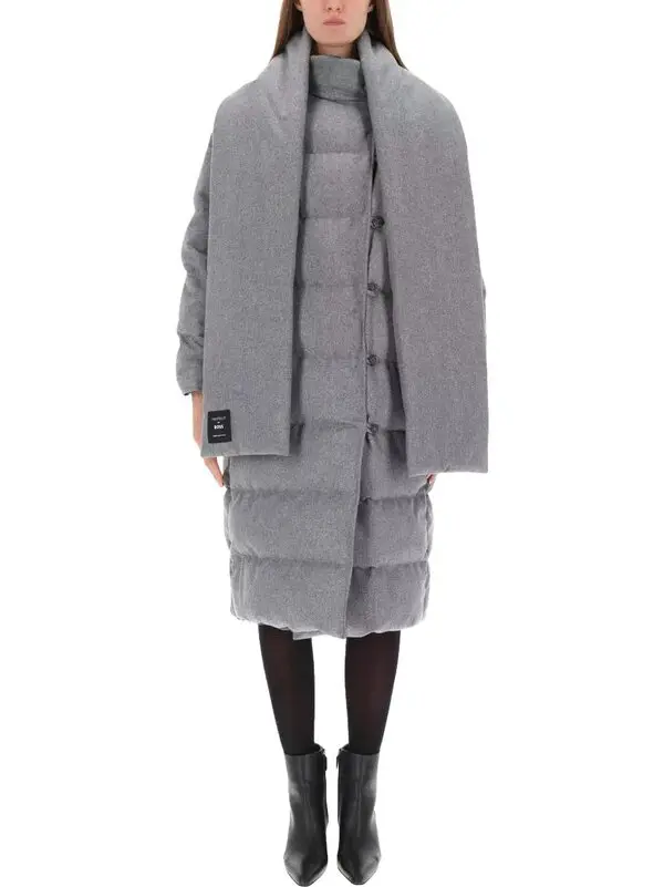 BOSS Buttoned Padded Coat - Grey