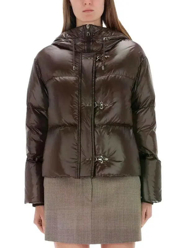 FAY Hooded Toggle Jacket - Brown