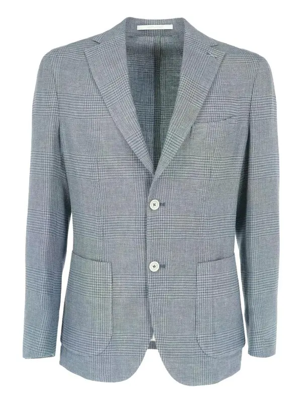 Eleventy Prince-of-wales Blazer - Grey