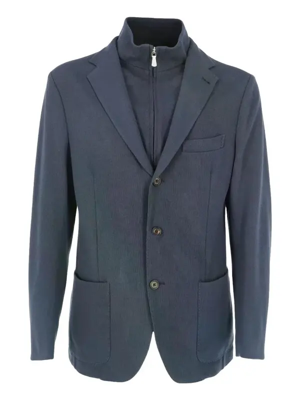 Eleventy Zip Buttons Blazer - Blue