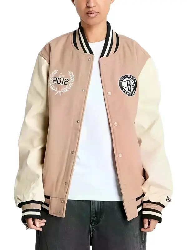 New Era Brooklyn Nets Nba Lifestyle Varsity Jacket - Neutrals