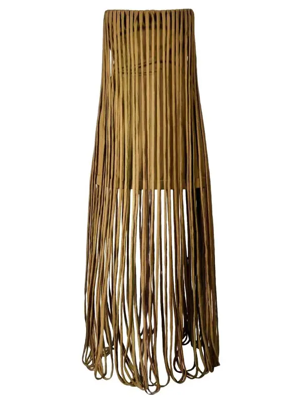 IOANA CIOLACU Fringed Strapless Maxi Dress - Brown