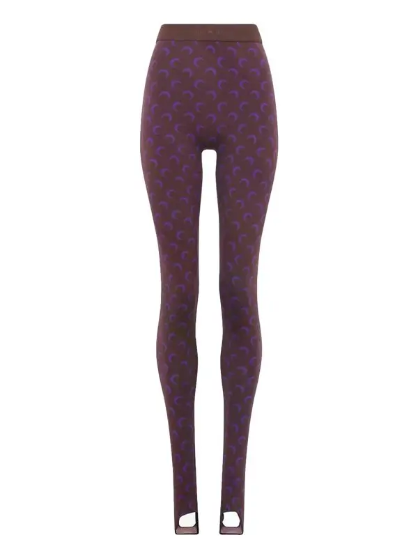 MARINE SERRE Moon-print Jersey Leggings - Purple