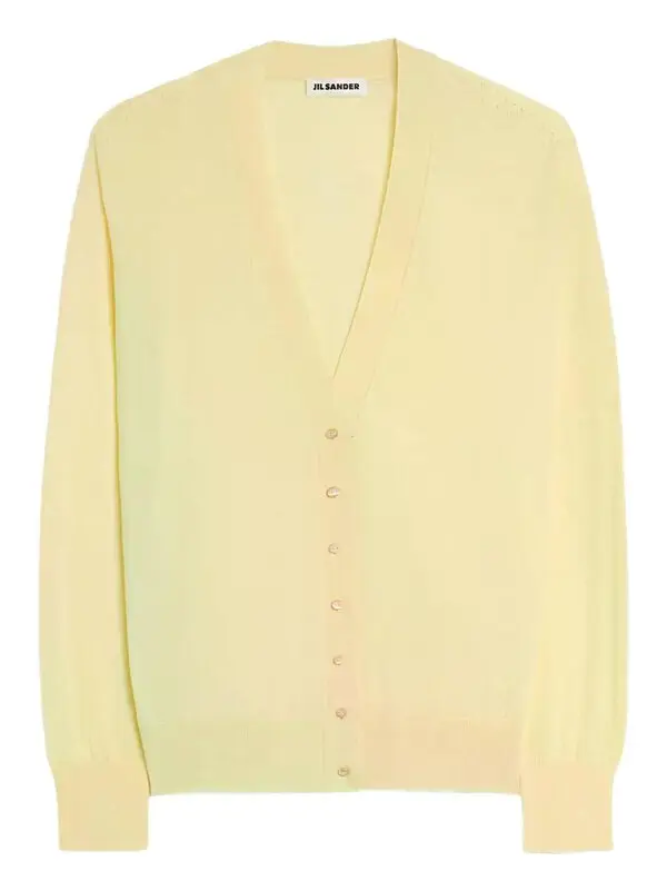 JIL SANDER V-neck Knit Cardigan - Yellow