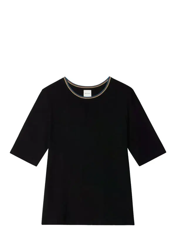 Paul Smith Stripe-trim T-shirt - Black