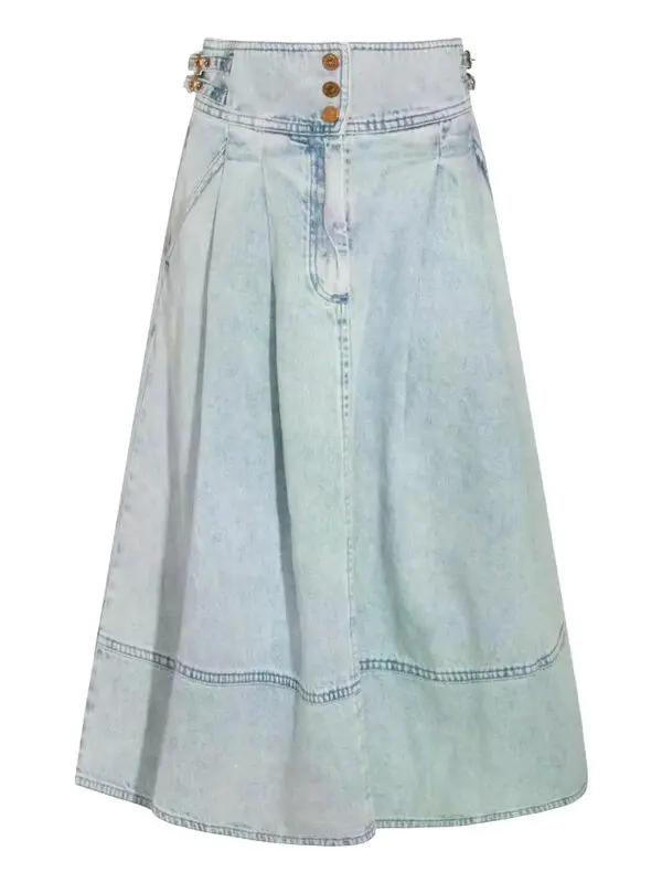 Zimmermann Buckle Pleated Skirt - Blue