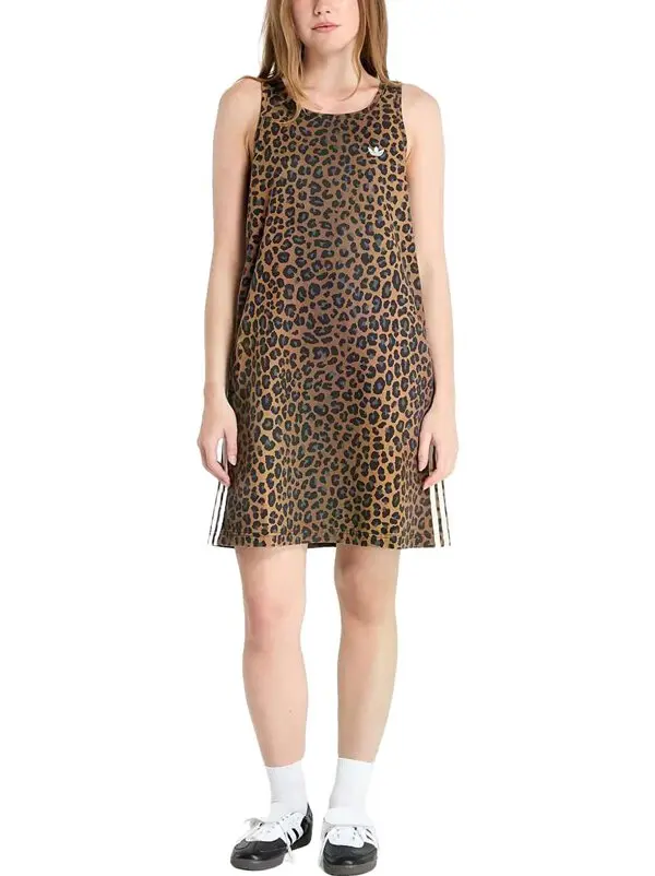 Adidas Leopard-print Mini Dress - Neutrals