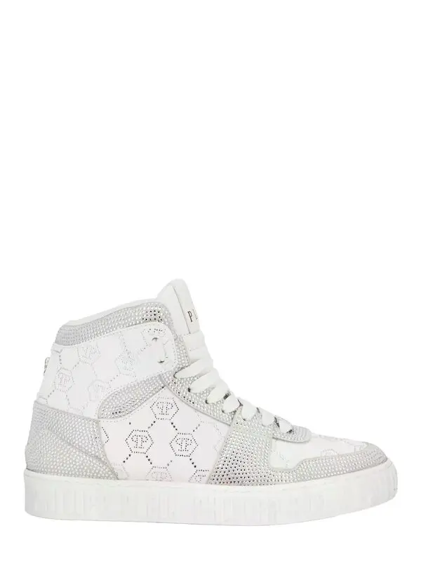 Philipp Plein Carson Monogram High-top Sneakers - White