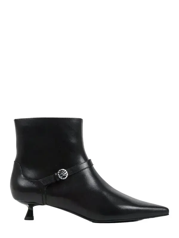 Karl Lagerfeld 40mm Pasha Leather Ankle Boots - Black