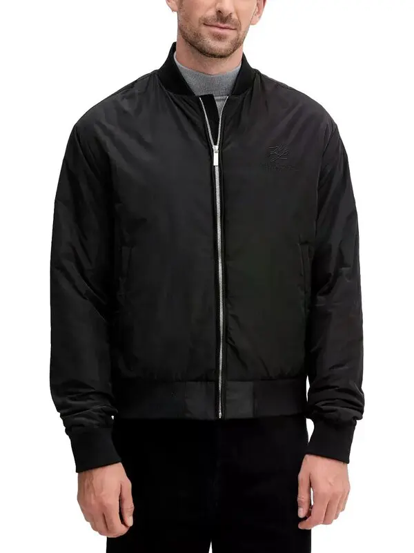 Karl Lagerfeld Logo-detail Bomber Jacket - Black