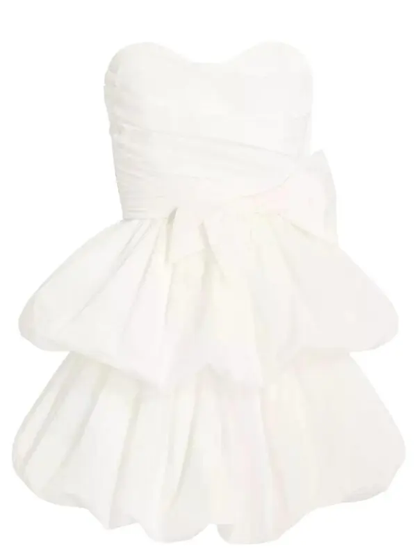 Jenny Packham Bow Tiered Mini Dress - White