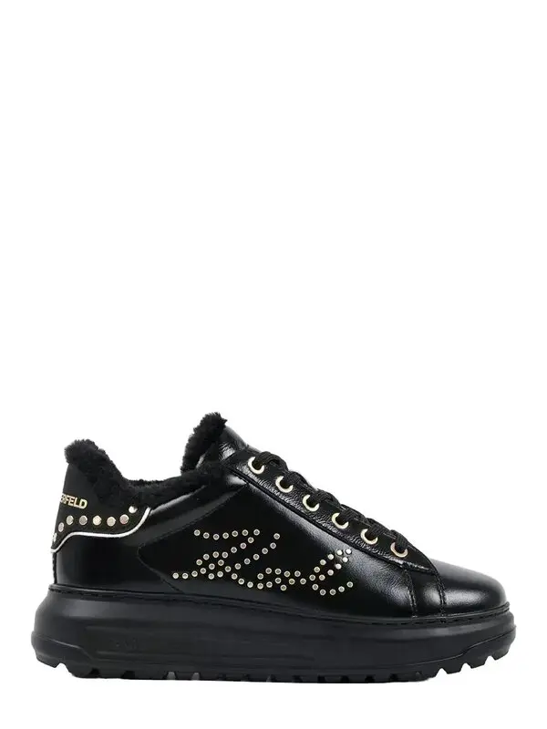 Karl Lagerfeld Kapri Lug Leather Sneakers - Black