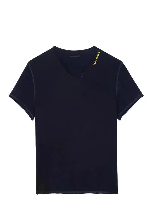 Zadig&Voltaire Monsatir Henley Short-sleeve T-shirt - Blue