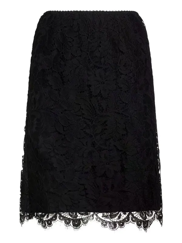 Chloé Scalloped Lace Skirt - Black