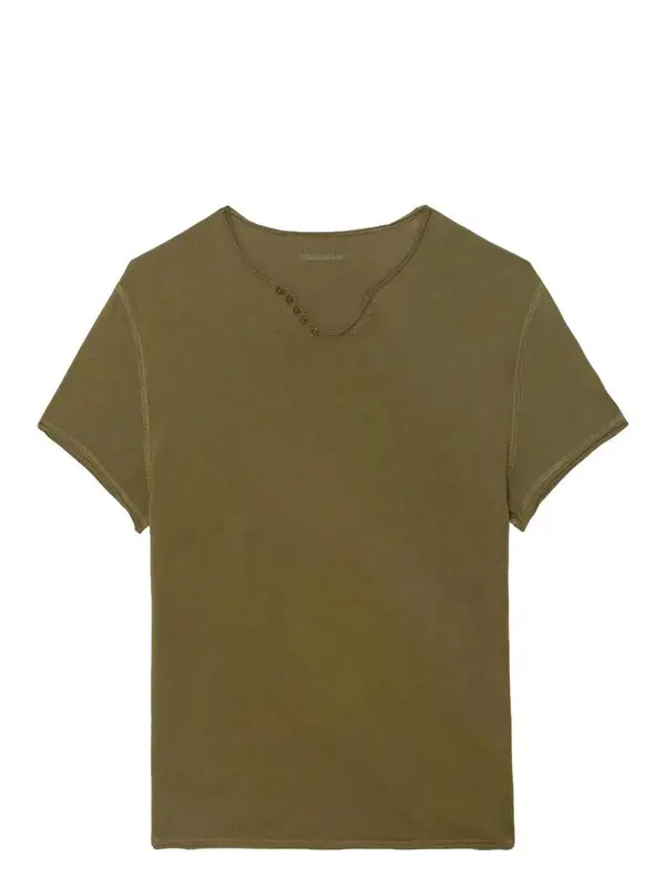 Zadig&Voltaire Monsatir Button-detail T-shirt - Green