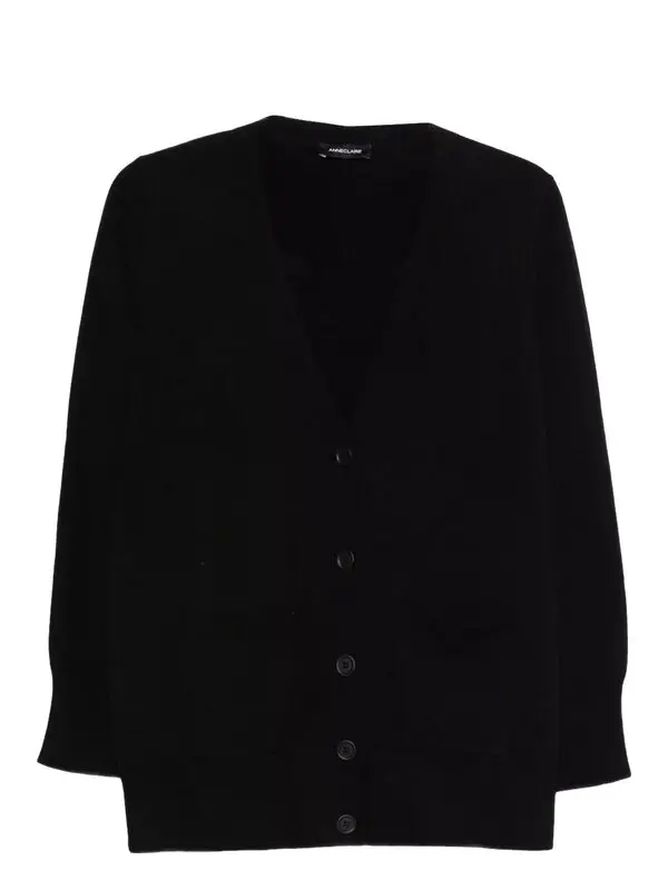 ANNE CLAIRE Button Pocket Cardigan - Black