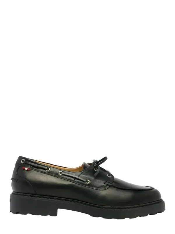 Bally Gusto Leather Boat Shoes - Black