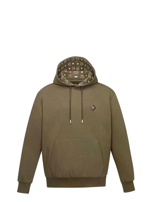 Mcm Logo Patch Ponte Hoodie - Brown