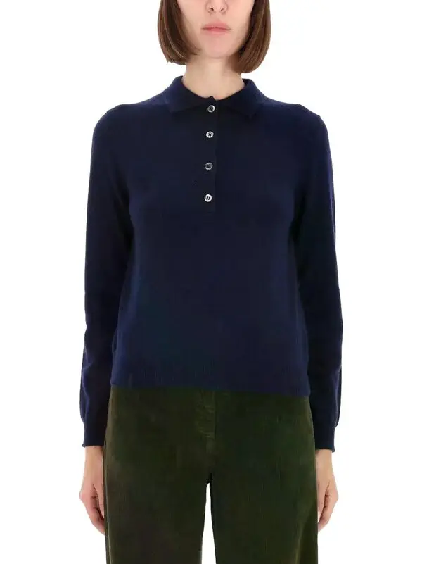 Aspesi Buttoned Sweater - Blue