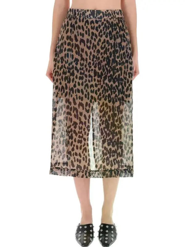 Baum Und Pferdgarten Animal Print Pleated Skirt - Neutrals