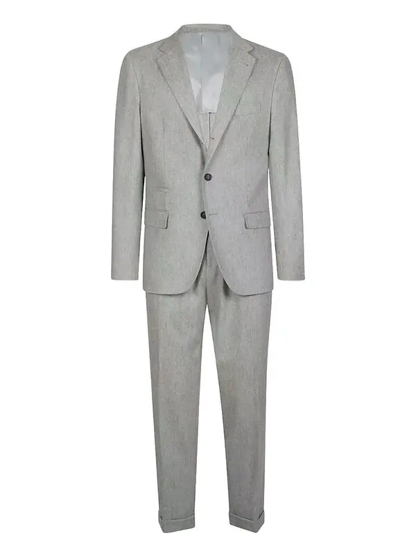 Eleventy Buttoned Suit - Grey