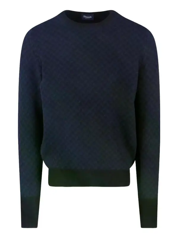 DRUMOHR Patterned Long Sleeve Sweater - Black