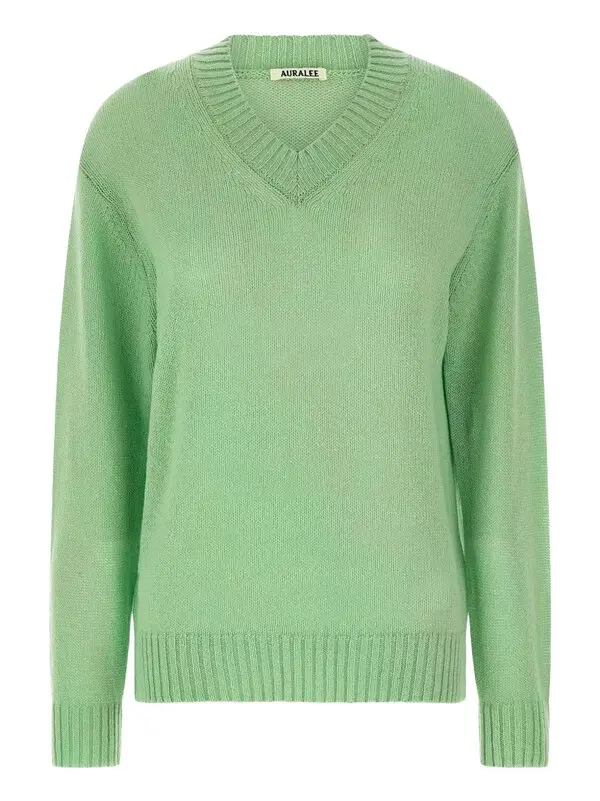 Auralee V-neck Sweater - Green