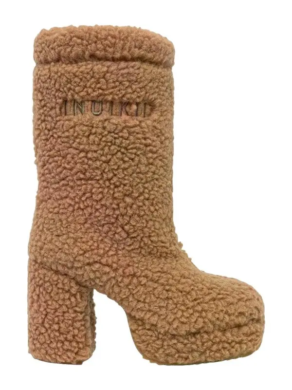 Inuikii Curly Logo Platform Boots - Brown