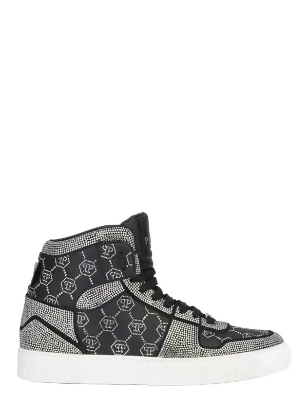Philipp Plein Carson Monogram High-top Sneakers - Black