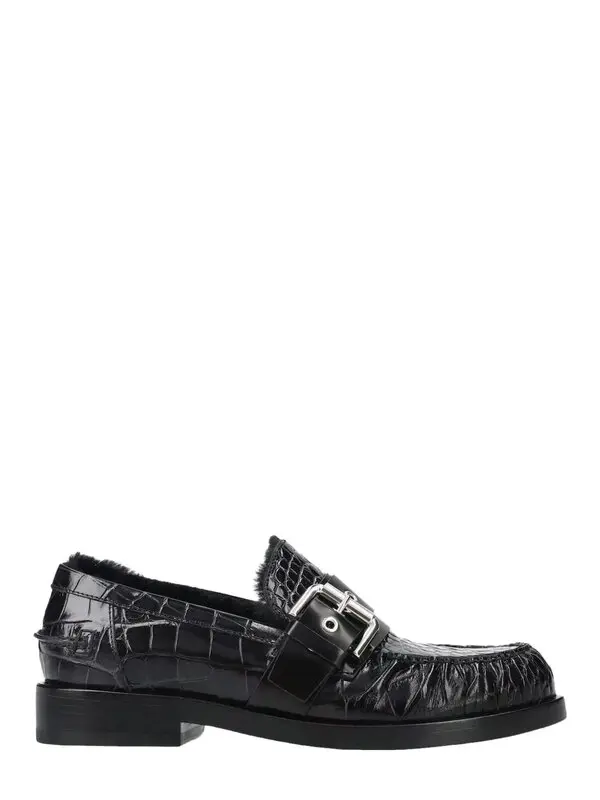 Premiata Buckle Croc-effect Loafers - Black