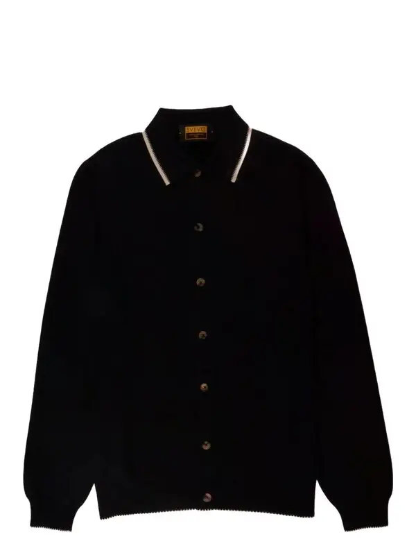 SVEVO Polo-collar Cardigan - Blue